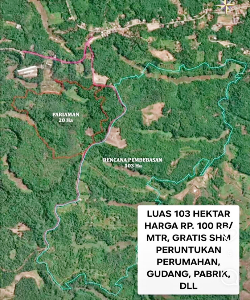 Jual Tanah 103 Hektar di Jasinga Bogor Dekat Jalan Propinsi, Alun-Alun ...